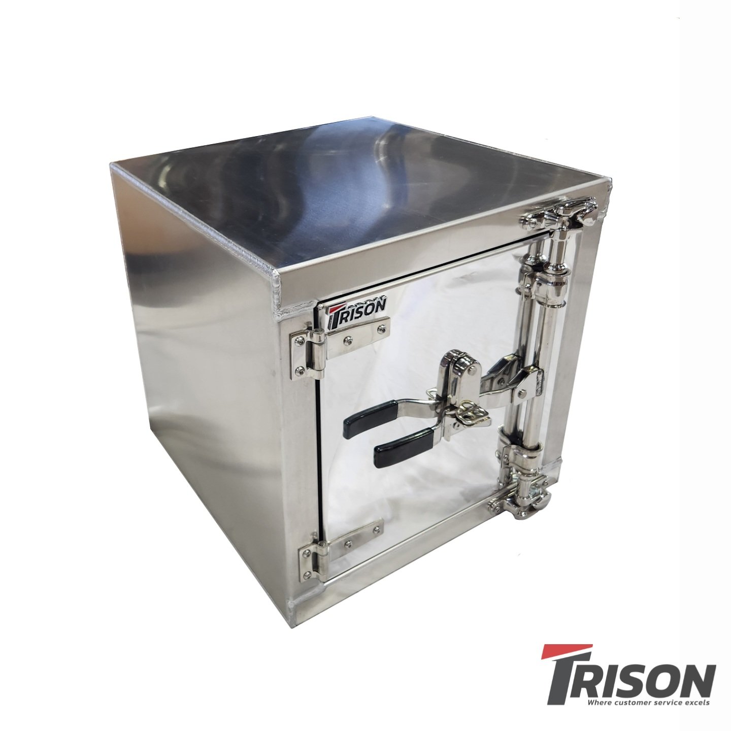 24" High X 24" Deep X 24" Wide Storage Box - Polished Single Door With Cam Lock - Trison Tarps Inc.